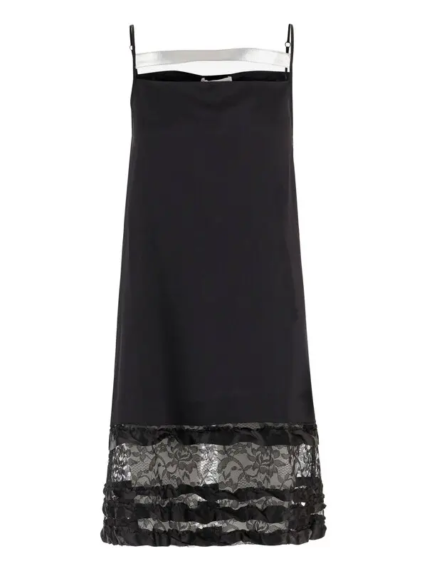 NICCOLO PASQUALETTI Sisa Budoir Wool Dress With Lace Detail - Black