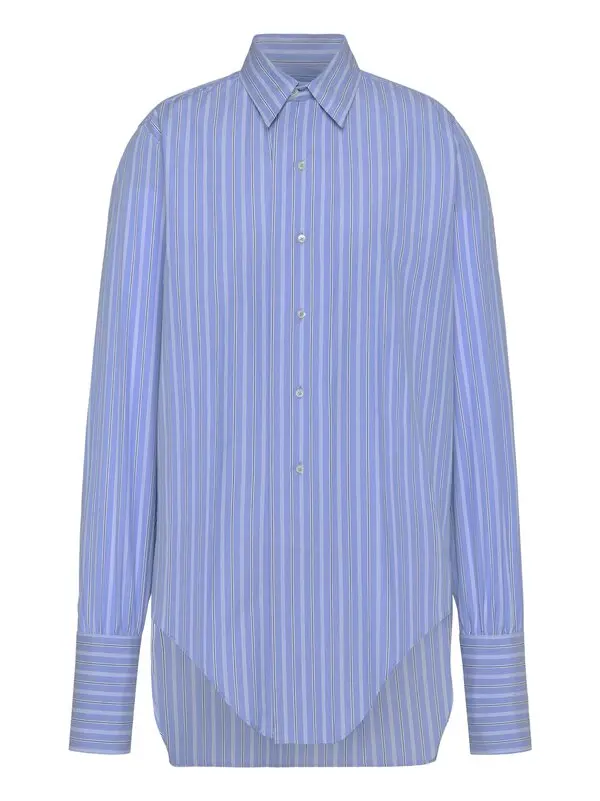 MAISON MARGIELA Cotton Striped Shirt - Clear Blue