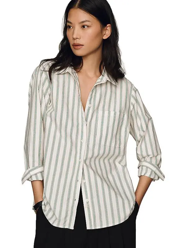 Maeve Kate 100% Cotton Classic Button-down Shirt - Mint