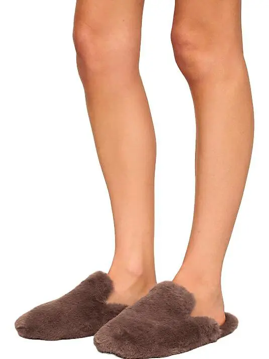 Eberjey Plush Slide Slippers - Taupe