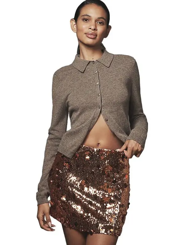Endless Rose Sequin Mini Skirt - Bronze Metallic