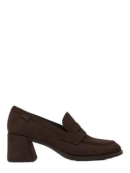 Camper Kora Nubuck Heeled Loafers - Brown