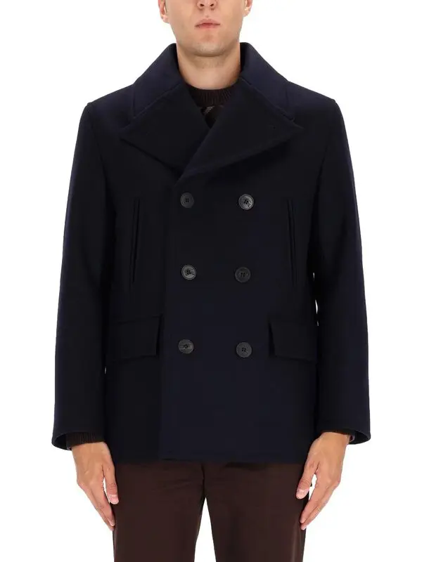 Burberry Shelborne Double-breasted Coat - Blue