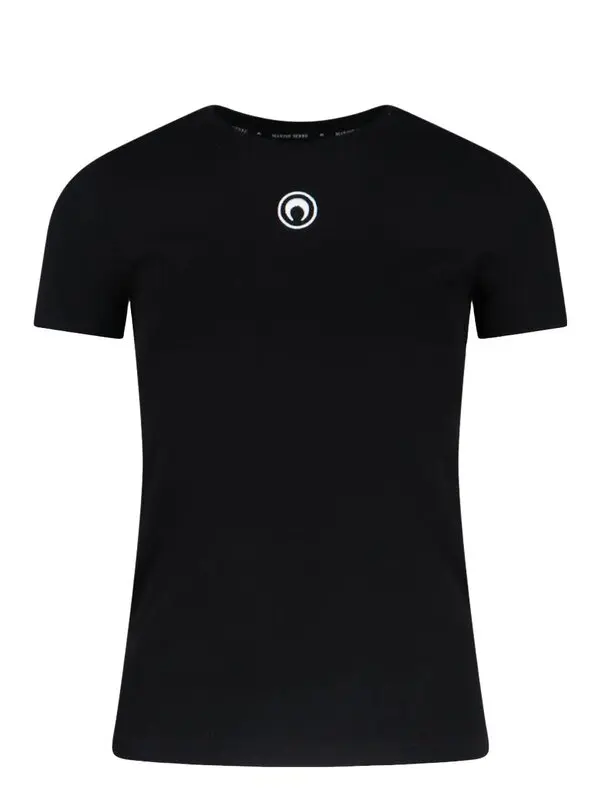 MARINE SERRE Moon Logo Crop T-shirt - Black