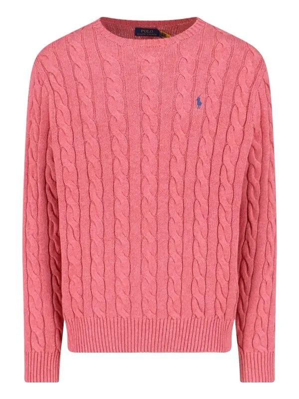 Polo Ralph Lauren Braided Cotton Sweater - Pink
