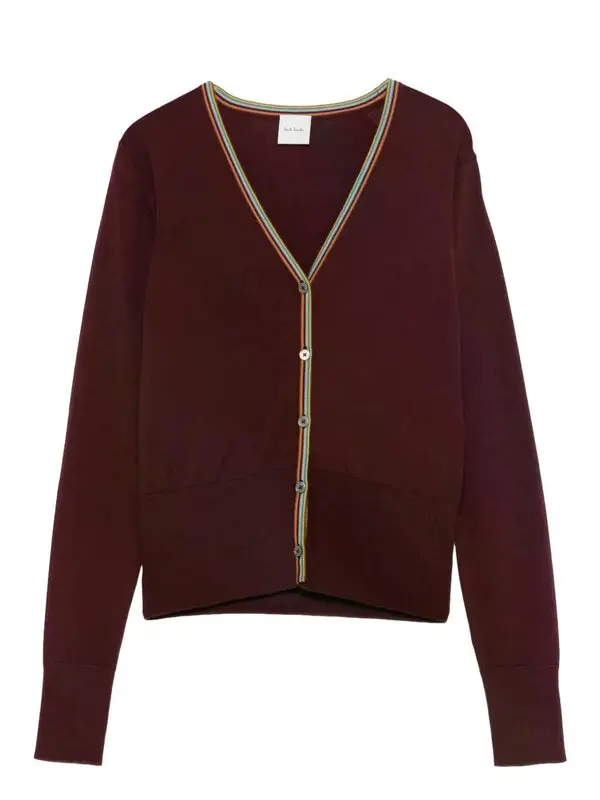 Paul Smith Signature Stripe-trim Cardigan - Red