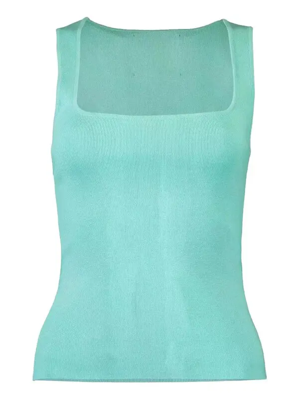 Le Superbe Square-neck Ribbed Tank Top - Blue