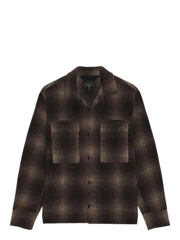 Rag & Bone Austin Wool Shirt Jacket - Brown Plaid