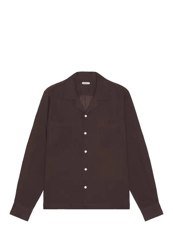 BODE Voile Long Sleeve Shirt - Brown