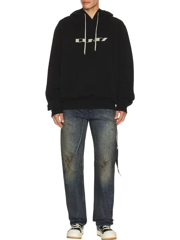 Rick Owens Oversized Hoodie - Black & Pearl