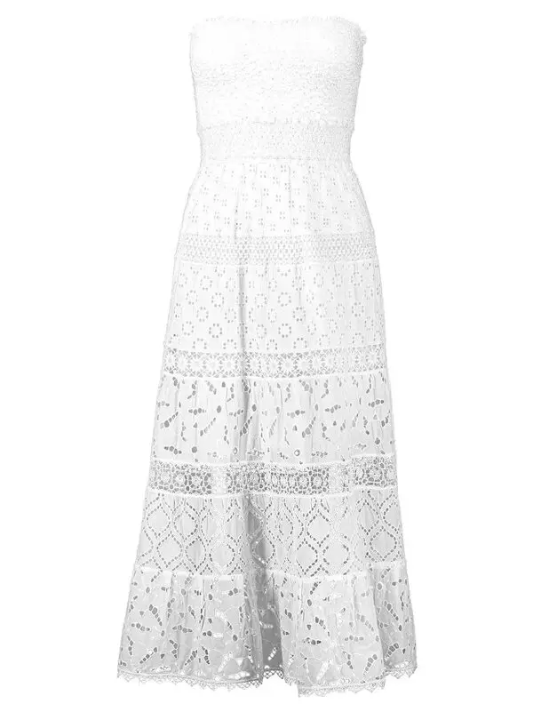 Temptation Positano Savio Eyelet-embroidered Dress - White