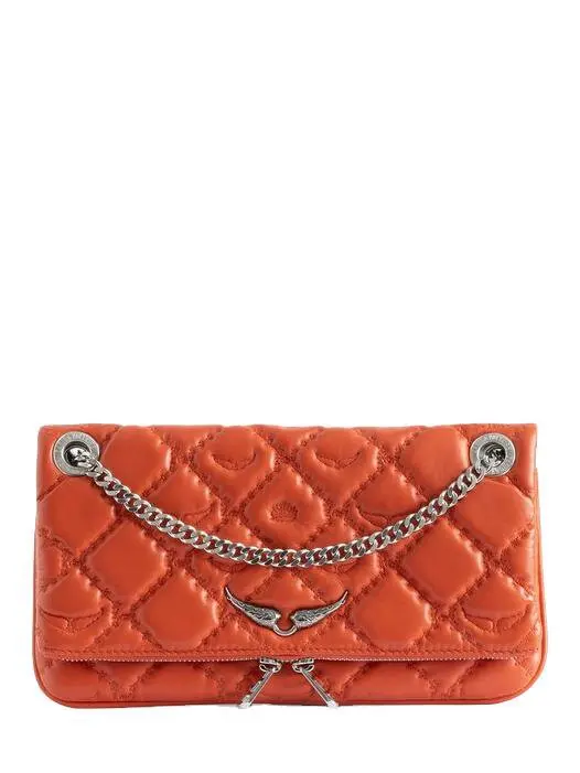 Zadig&Voltaire Rock Ii Quilted Monogram Clutch - Natural