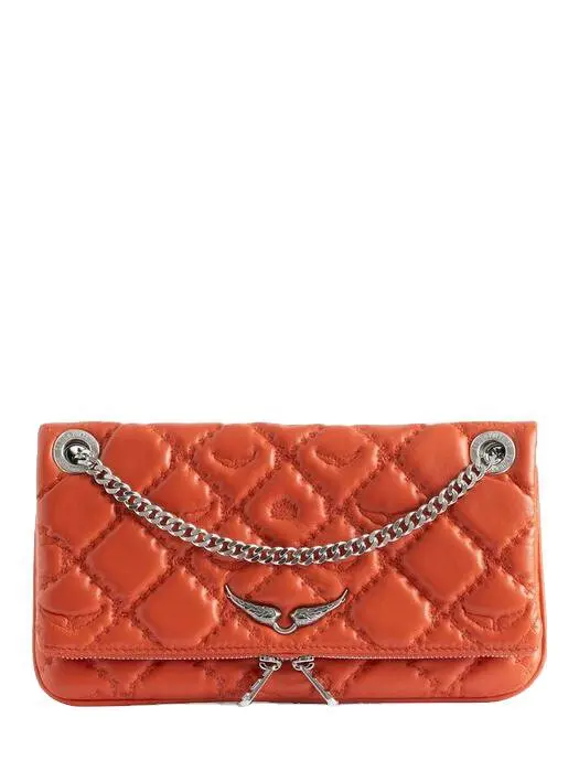 Zadig&Voltaire Rock Ii Quilted Monogram Clutch - Natural