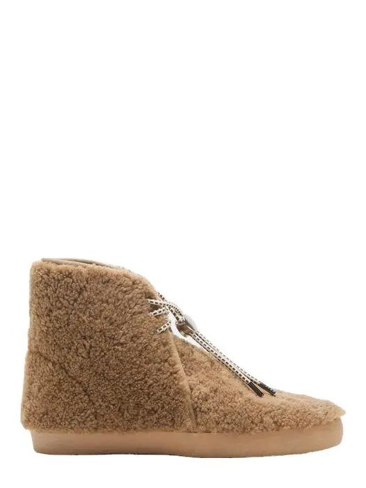 Le Monde Beryl Desert Shearling Boots - Red