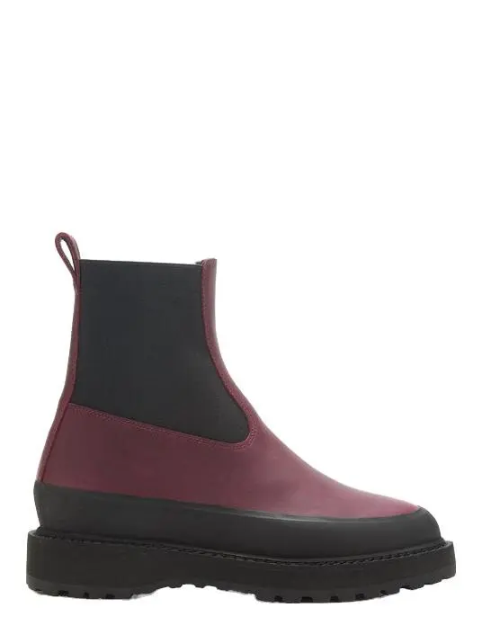 Le Monde Beryl Chelsea Dolomite Leather Boots - Burgundy