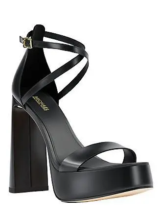 Michael Kors Cami Leather Platform Sandal - Black