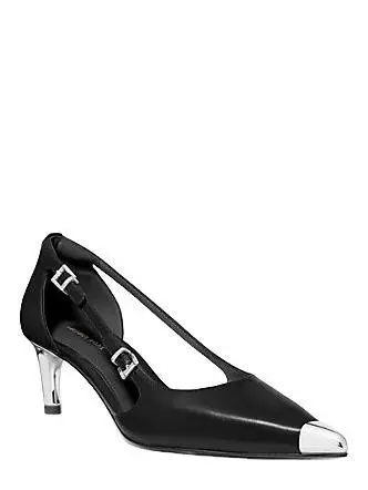 Michael Kors Kasia Leather Kitten Pumps - Black