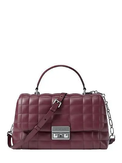 Michael Kors Tribeca Medium Quilted Leather Satchel - Red