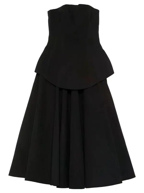 Solace London Ada Strapless Midi Dress - Black