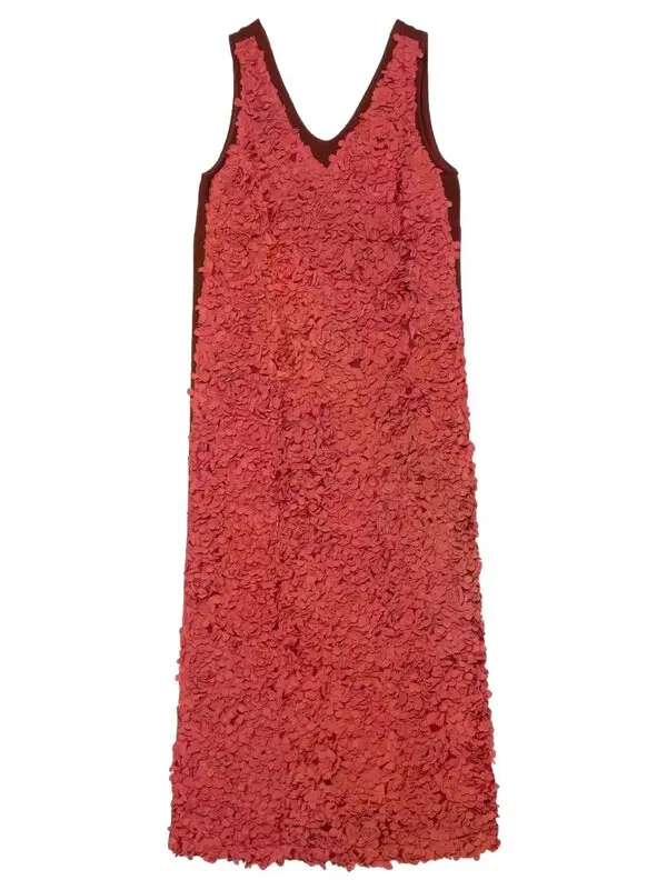 MULLER OF YOSHIOKUBO V-neck Textured Dress - Red