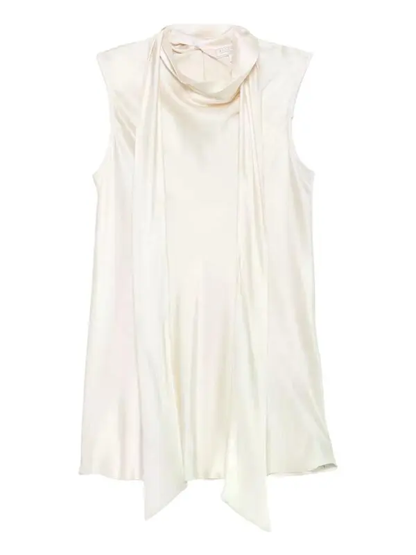 Antonelli Firenze Tie-neck Sleeveless Top - Neutrals