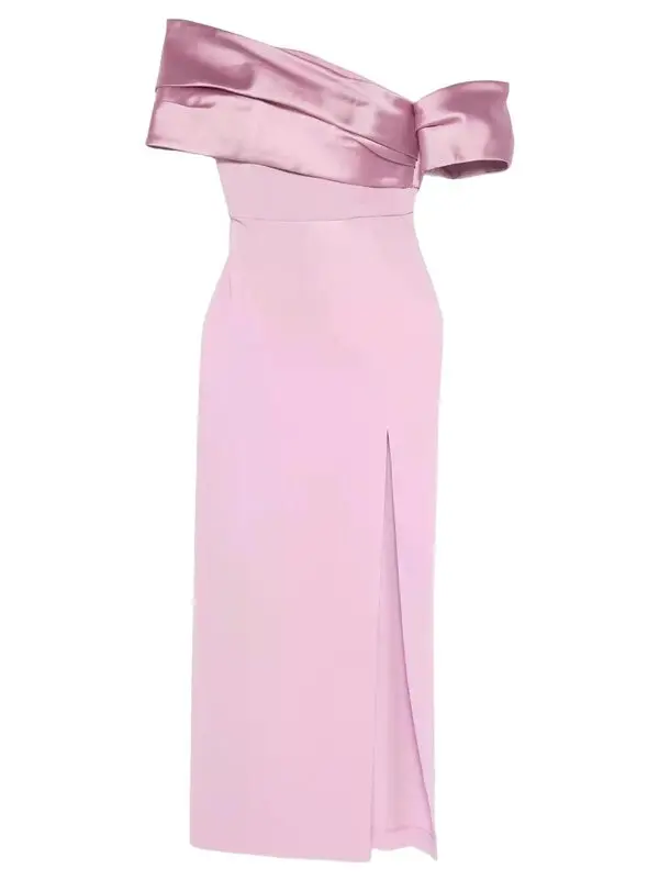 Solace London Alexis Off-shoulder Maxi Dress - Pink