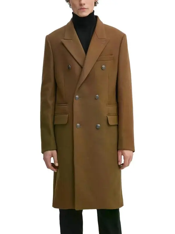 The Kooples Double-breasted Peak-lapel Coat - Brown