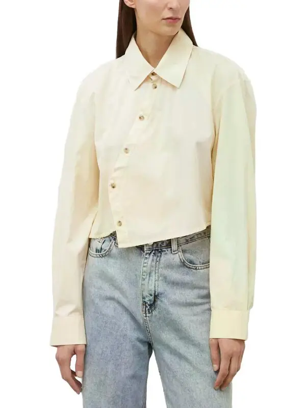 WON HUNDRED Button-up Cropped Shirt - Neutrals