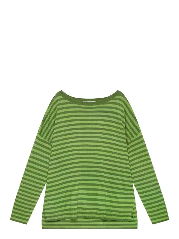 Malìparmi Striped Boat-neck Sweater - Green
