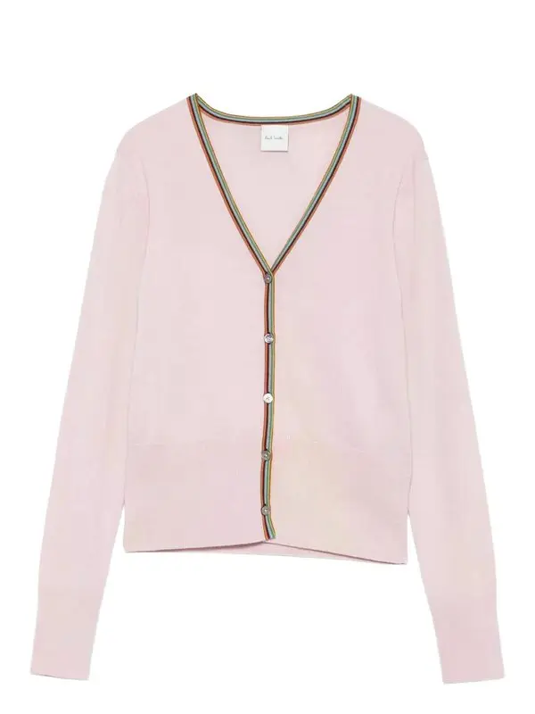 Paul Smith Signature Stripe-trim Cardigan - Pink