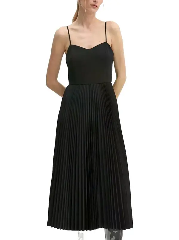 Theory Pleated Midi Dress - Black