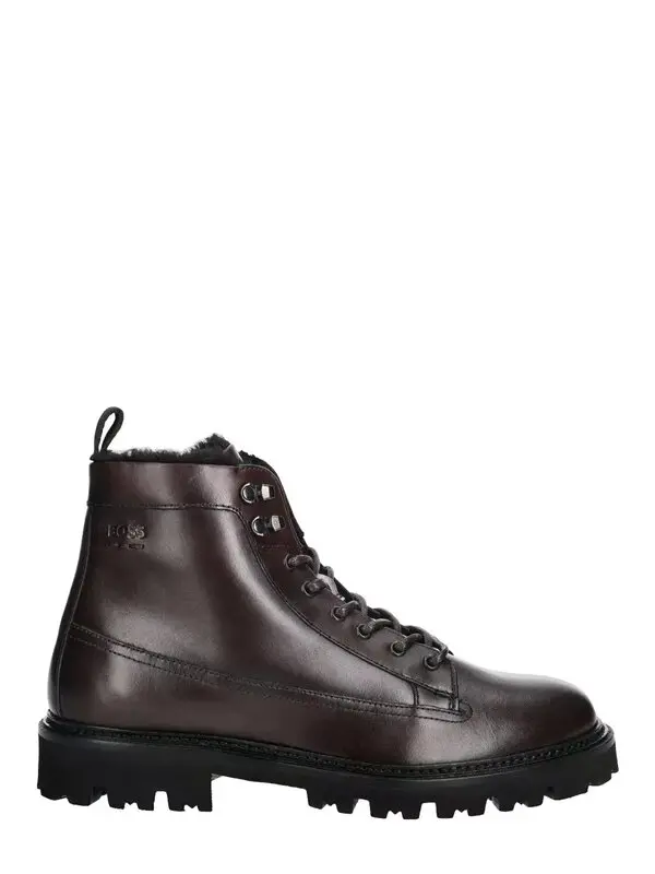 BOSS Lace-up Zip Hiking Boots - Brown
