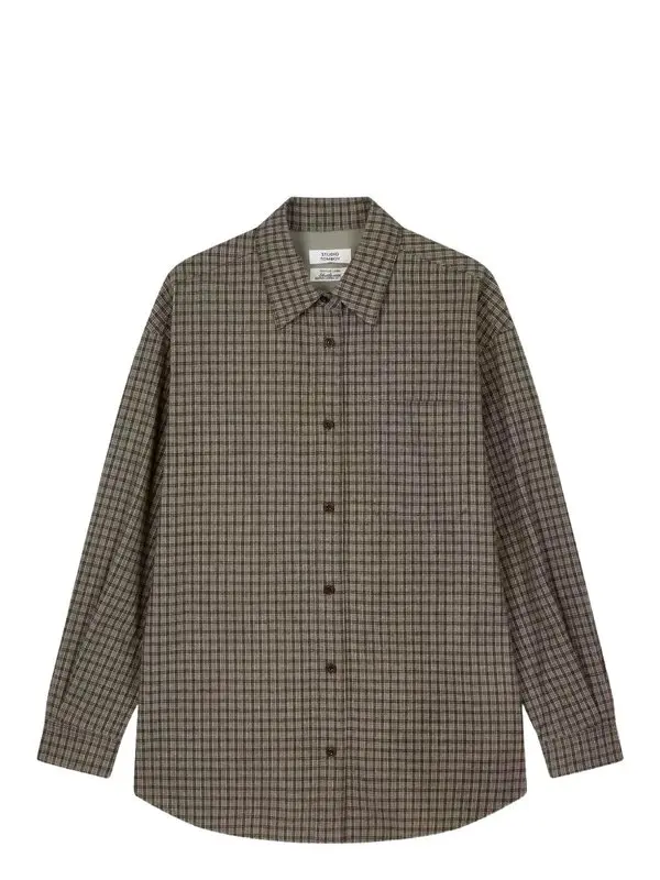 STUDIO TOMBOY Check-patterned Shirt - Brown