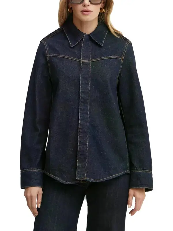 Victoria Beckham Point-collar Long-sleeve Shirt - Blue