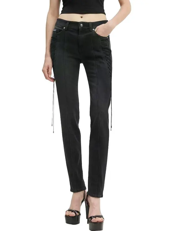 Versace Lace-up Jeans - Black