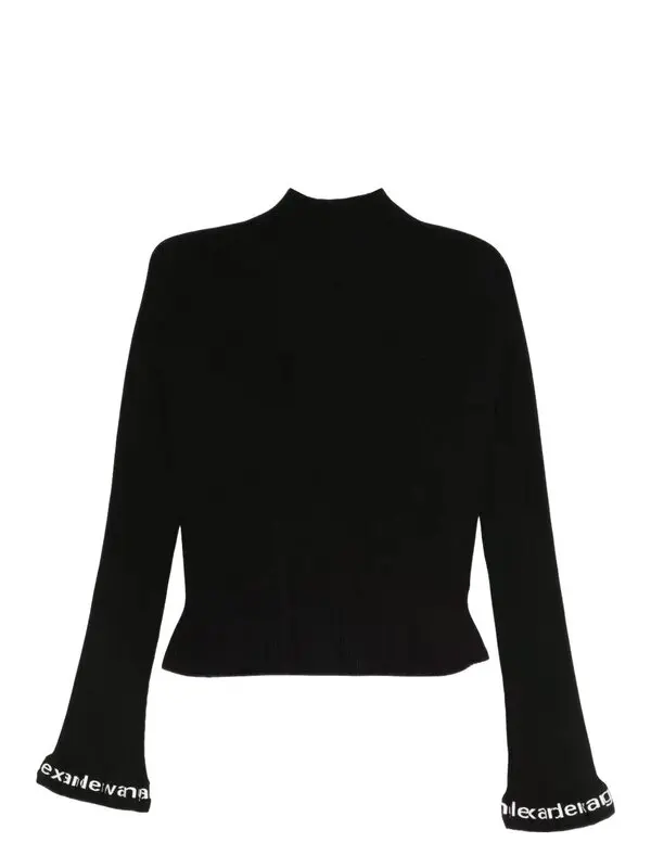 Alexander Wang Logo-detail Ribbed Top - Black