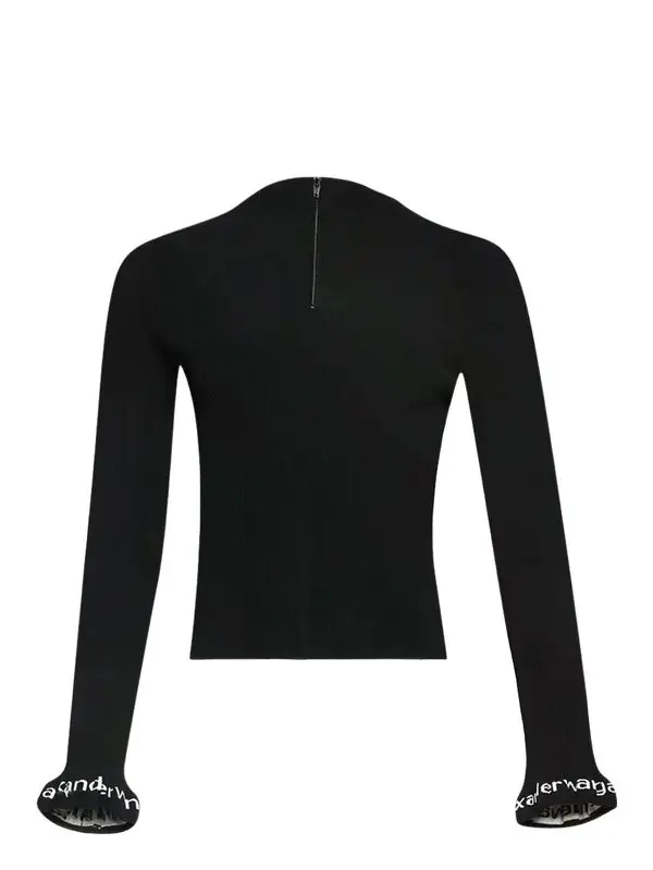 Alexander Wang Logo-detail Ribbed Top - Black