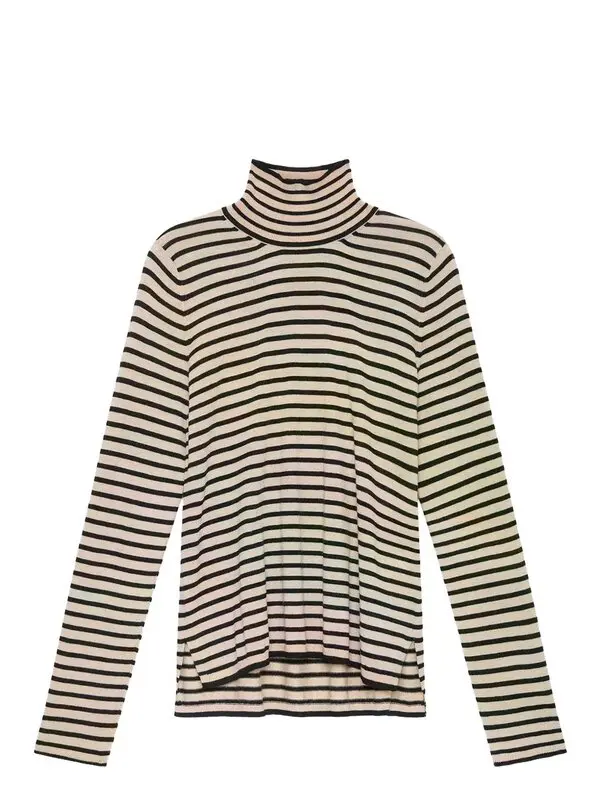 Malìparmi Striped Turtleneck Top - Neutrals