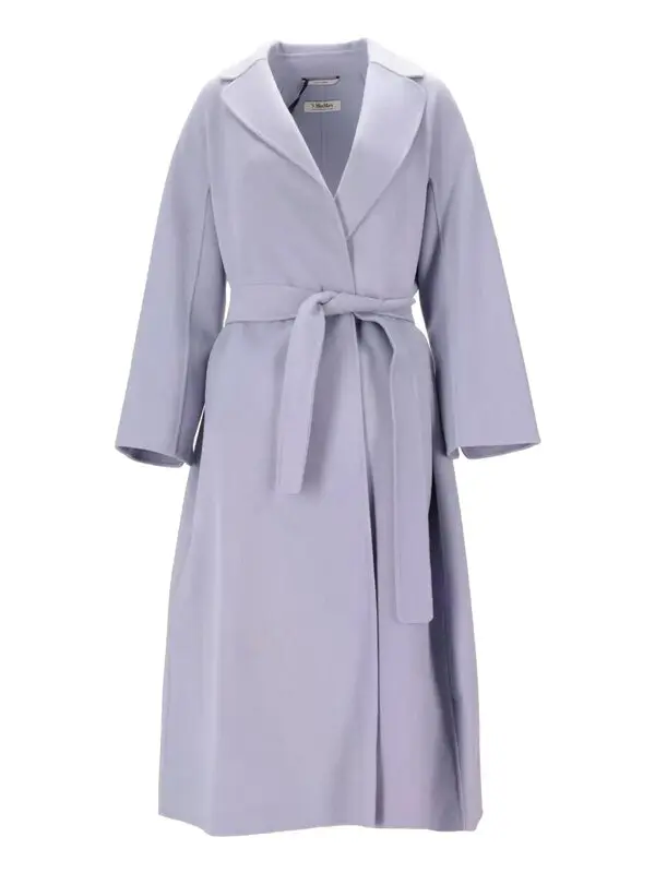Max Mara Esturia Belted Wool Coat - Purple