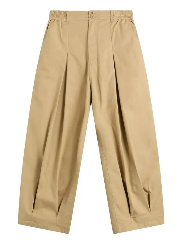 ANGLAN Unbalance Long Tuck Balloon Pants - Beige