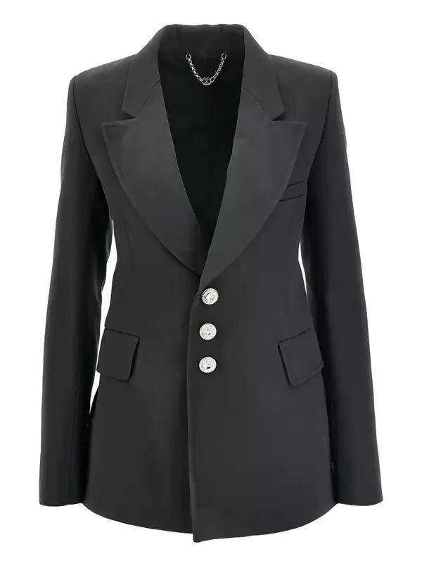 Rabanne Embellished-button Single-breasted Blazer - Grey