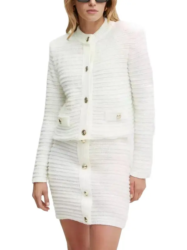 SIMONA CORSELLINI Buttoned Pocket Cardigan - White