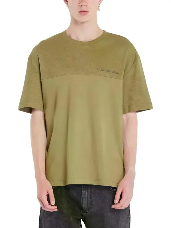 Calvin Klein Logo-embroidered T-shirt - Green