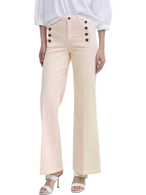 TWINSET Button Detailed Flare Jeans - Pink