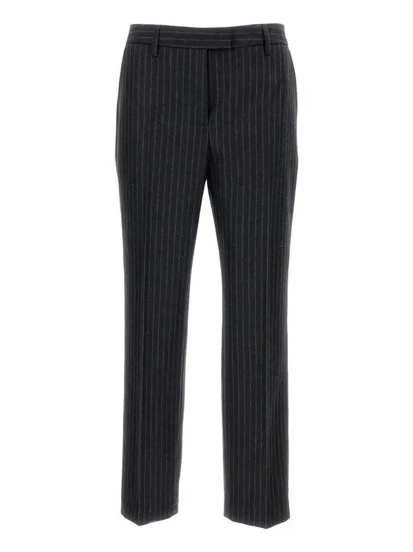 Alberto Biani Franca Striped Trousers - Black