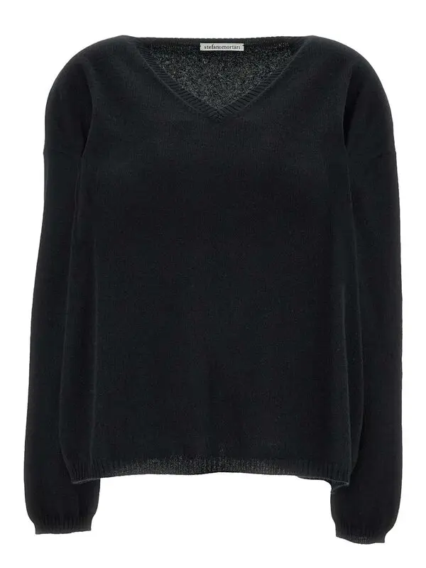 STEFANO MORTARI Cashmere V-neck Pullover - Black