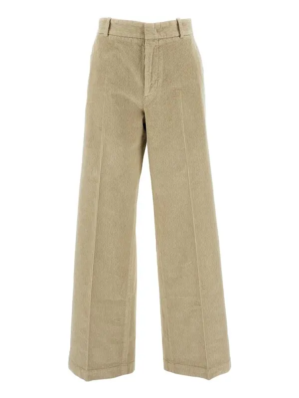 CELLAR DOOR Ribbed Trousers - Brown
