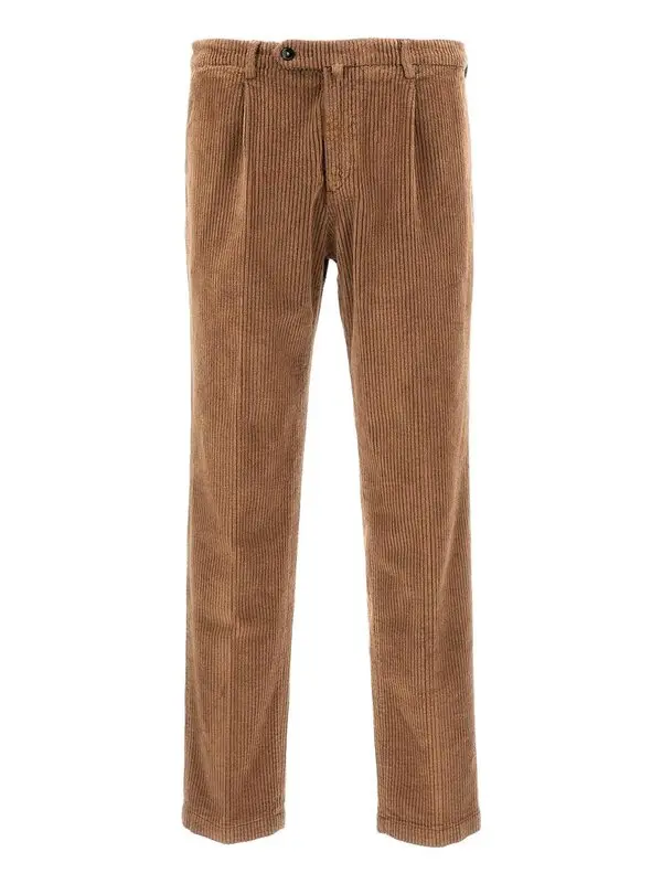 BRIGLIA 1949 Ribbed Trousers - Brown