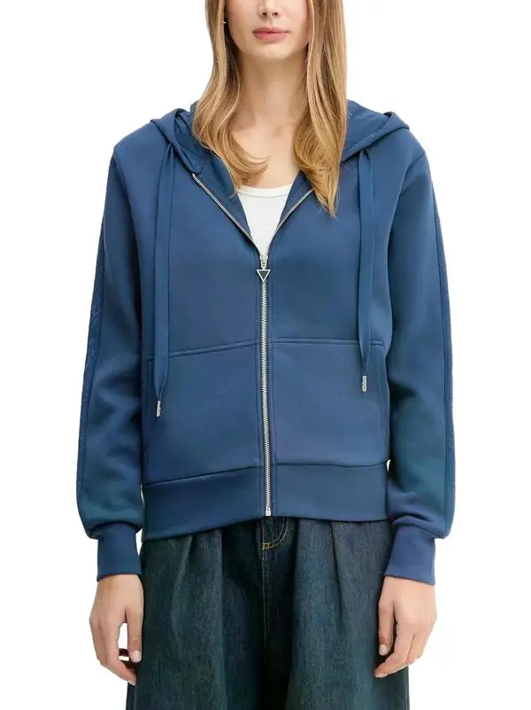 Guess Zip-detail Hoodie - Blue