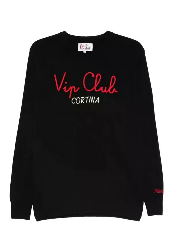 MC2 SAINT BARTH Embroidered Crew-neck Sweater - Black